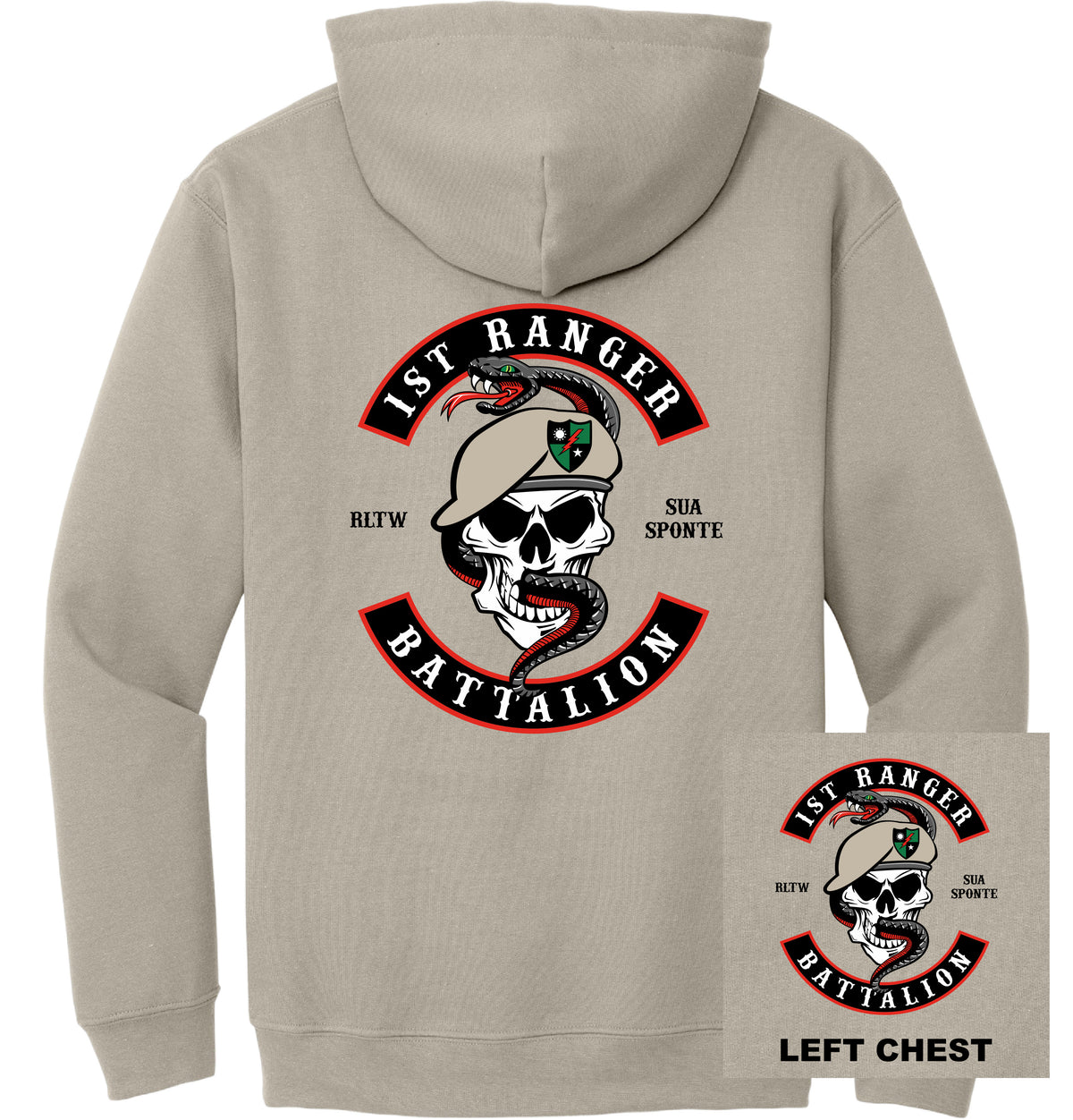 US Army - 1st Ranger Battalion Hoodie — Hell Hound Gear