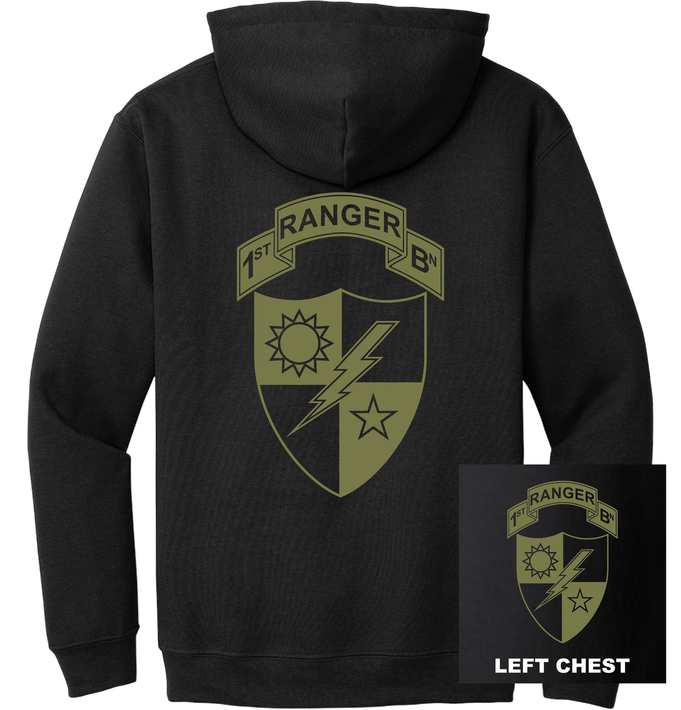 US Army - 1st Ranger Battalion Hoodie — Hell Hound Gear
